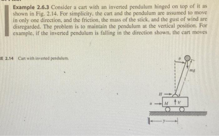 Solved Example 2.6.3 Consider a cart with an inverted | Chegg.com