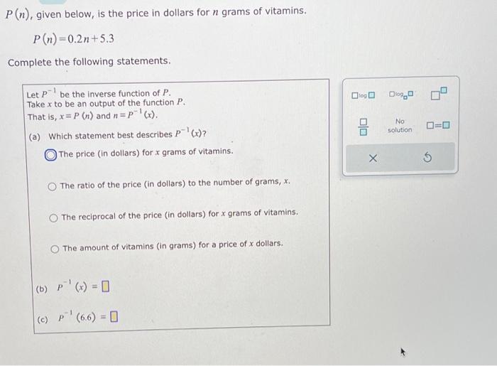 Solved P(n), given below, is the price in dollars for n | Chegg.com