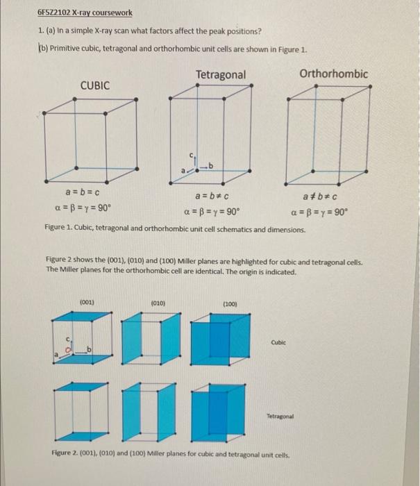 Solved 6F572102 X-ray coursework 1. (a) In a simple X-ray | Chegg.com