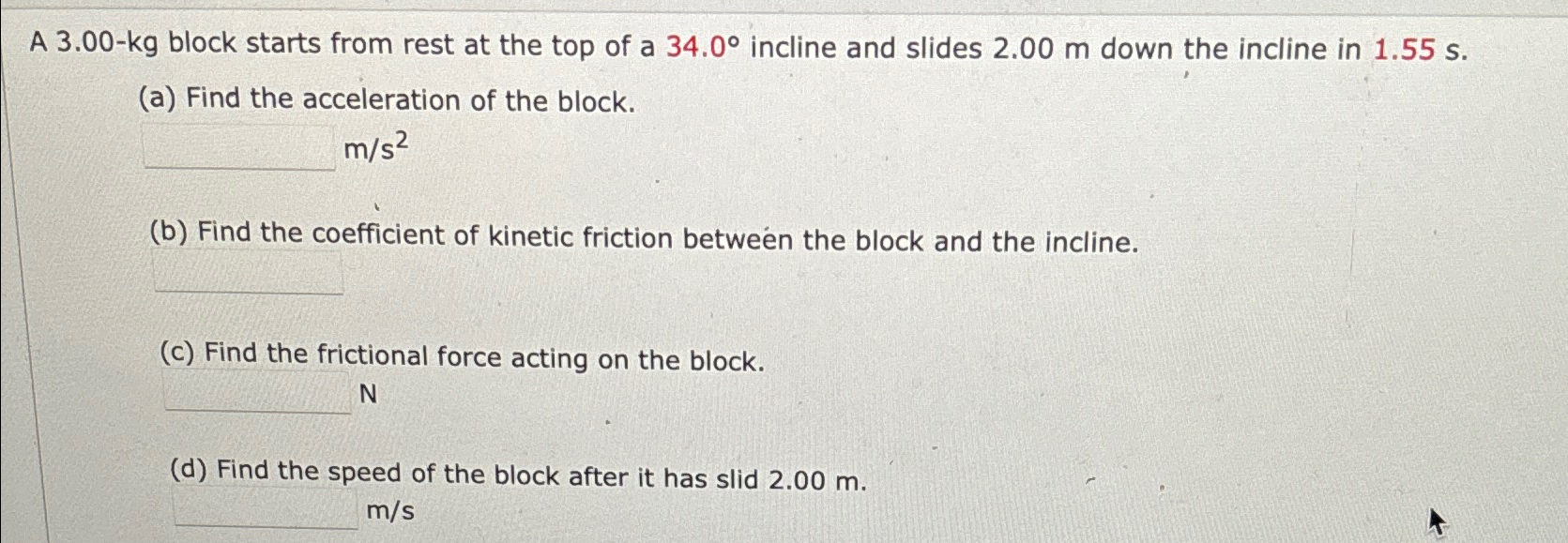 Solved A 3.00-kg ﻿block starts from rest at the top of a | Chegg.com
