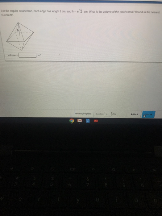 Solved For the regular octahedron, each edge has length 2 | Chegg.com
