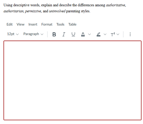 Solved Child Development Using descriptive words, explain | Chegg.com