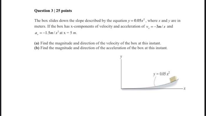 Solved The box slides down the slope described by the | Chegg.com