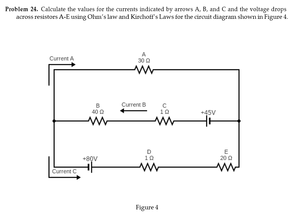 Solved Problem 24. ﻿Calculate the values for the currents | Chegg.com