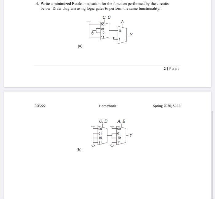 Solved 4 Write A Minimized Boolean Equation For The