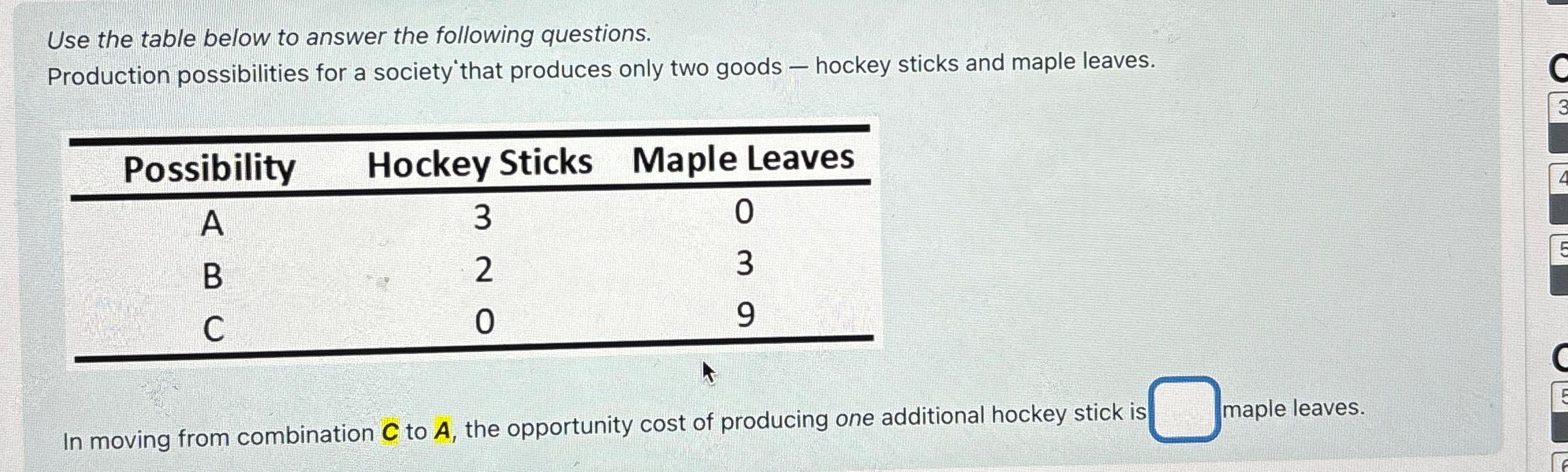 Solved Use the table below to answer the following | Chegg.com
