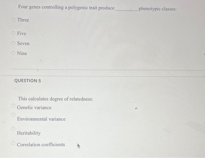 Solved Four genes controlling a polygenic trait produce | Chegg.com
