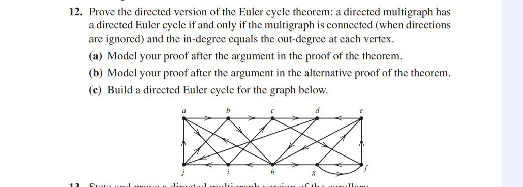 Solved Prove the directed version of the Euler cycle | Chegg.com