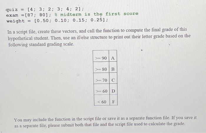 Solved Write a MATLAB function called gradeCalculator, which | Chegg.com