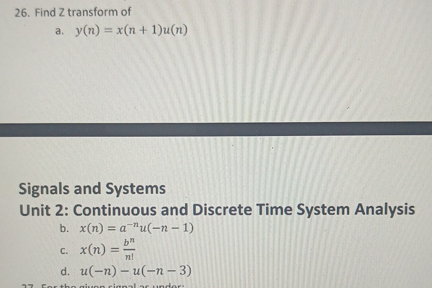 Solved Find Z ﻿transform | Chegg.com