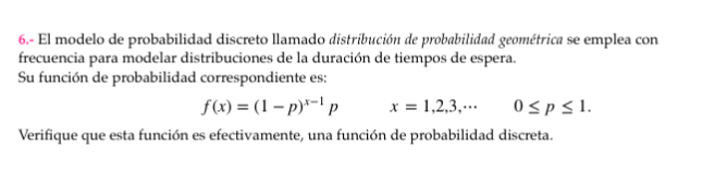 Solved 6.- ﻿El modelo de probabilidad discreto llamado | Chegg.com