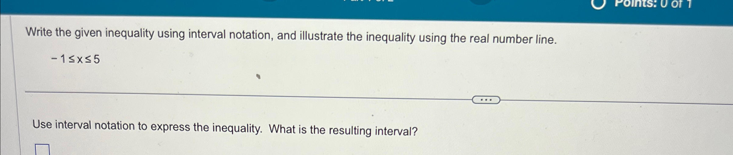 Solved Write the given inequality using interval notation, | Chegg.com