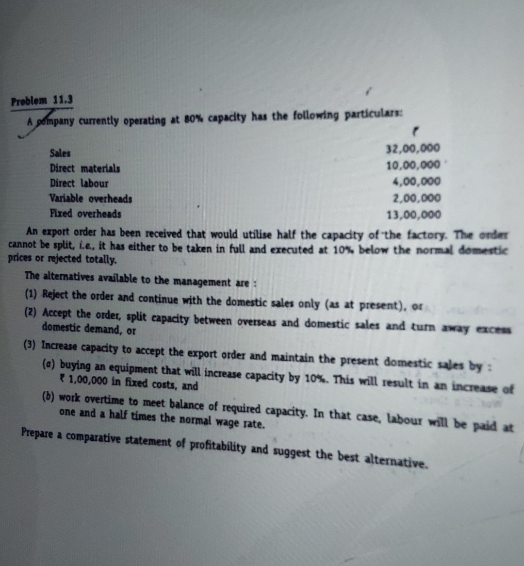 Solved Problem 11.3A polmpany currently operating at 80% | Chegg.com
