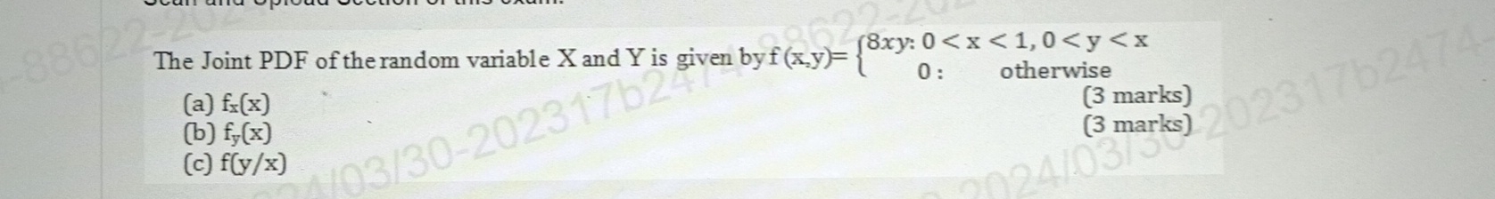 Solved The Joint PDF of the random variable x ﻿and Y ﻿is | Chegg.com
