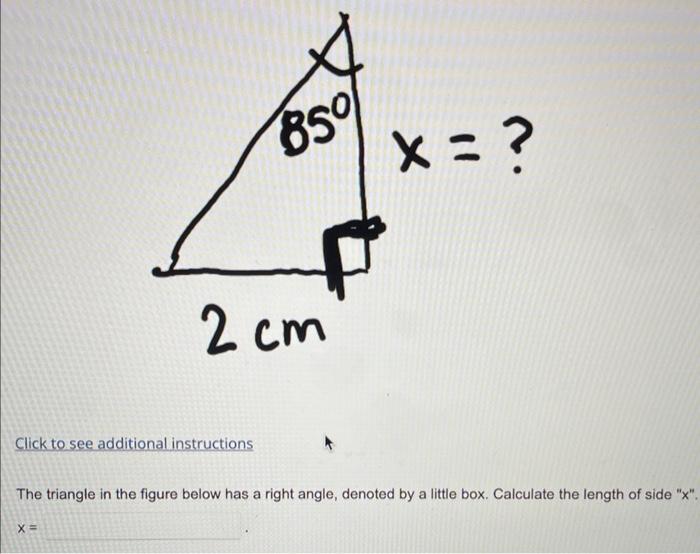 Solved The triangle in the figure below has a right angle, | Chegg.com