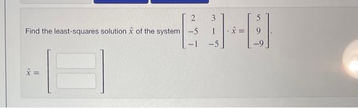 Solved Find the least-squares solution x^ of the system | Chegg.com