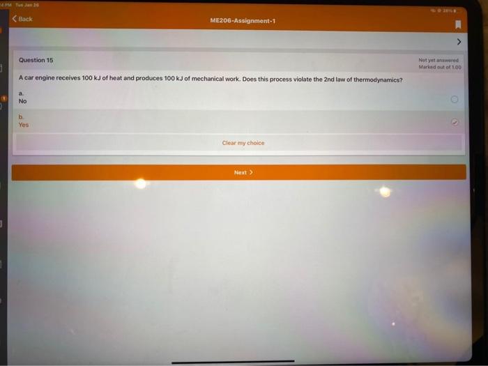 Solved Back ME206-Assignment-1 Question 11 The engine of the | Chegg.com