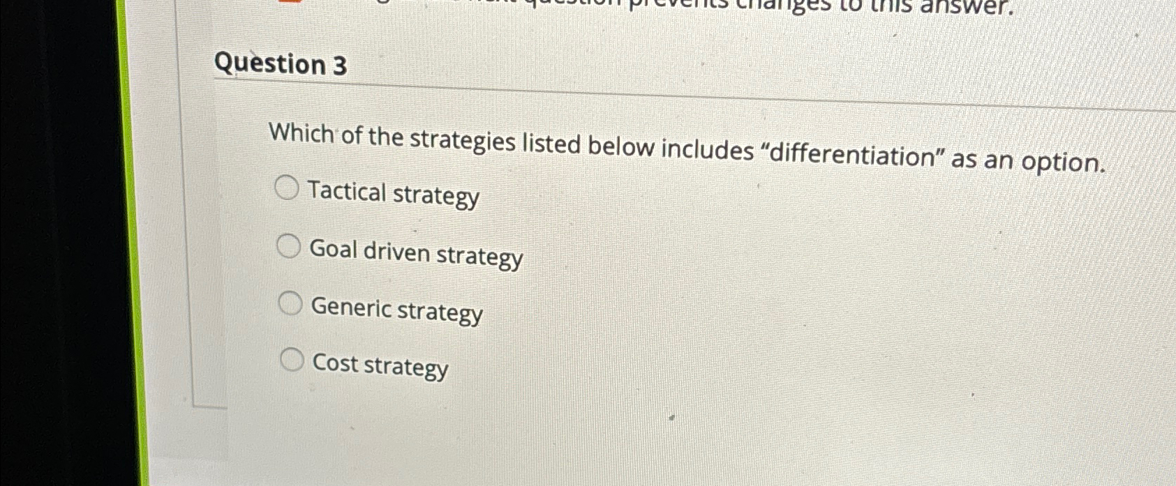 Solved Question 3Which of the strategies listed below | Chegg.com