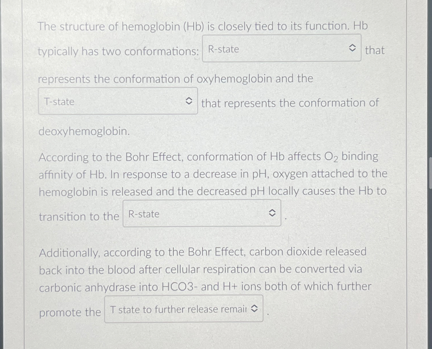 Solved The structure of hemoglobin (Hb) ﻿is closely tied to | Chegg.com