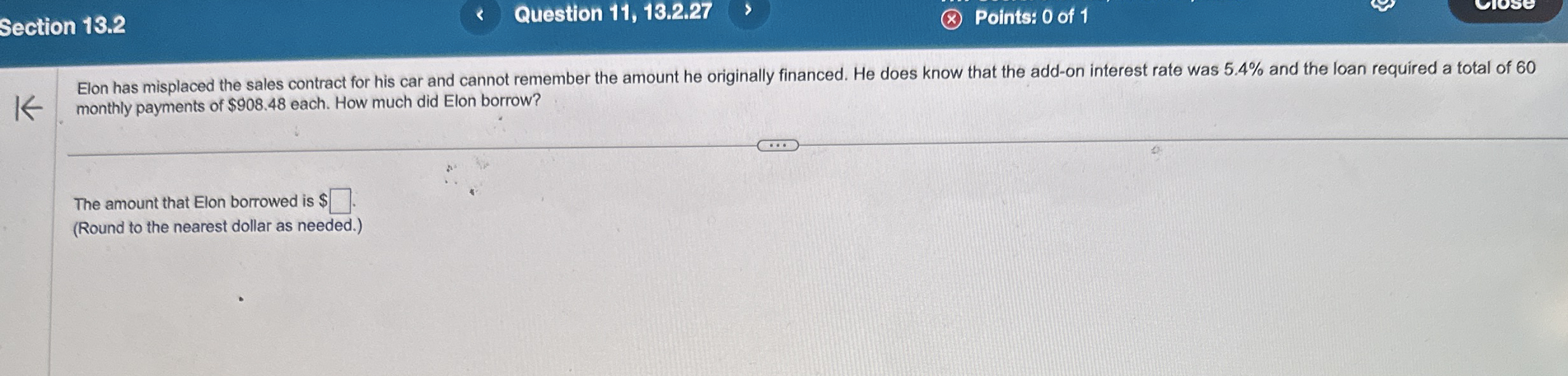 Solved Section 13.2Question 11, 13.2.27Points: 0 ﻿of 1Elon | Chegg.com