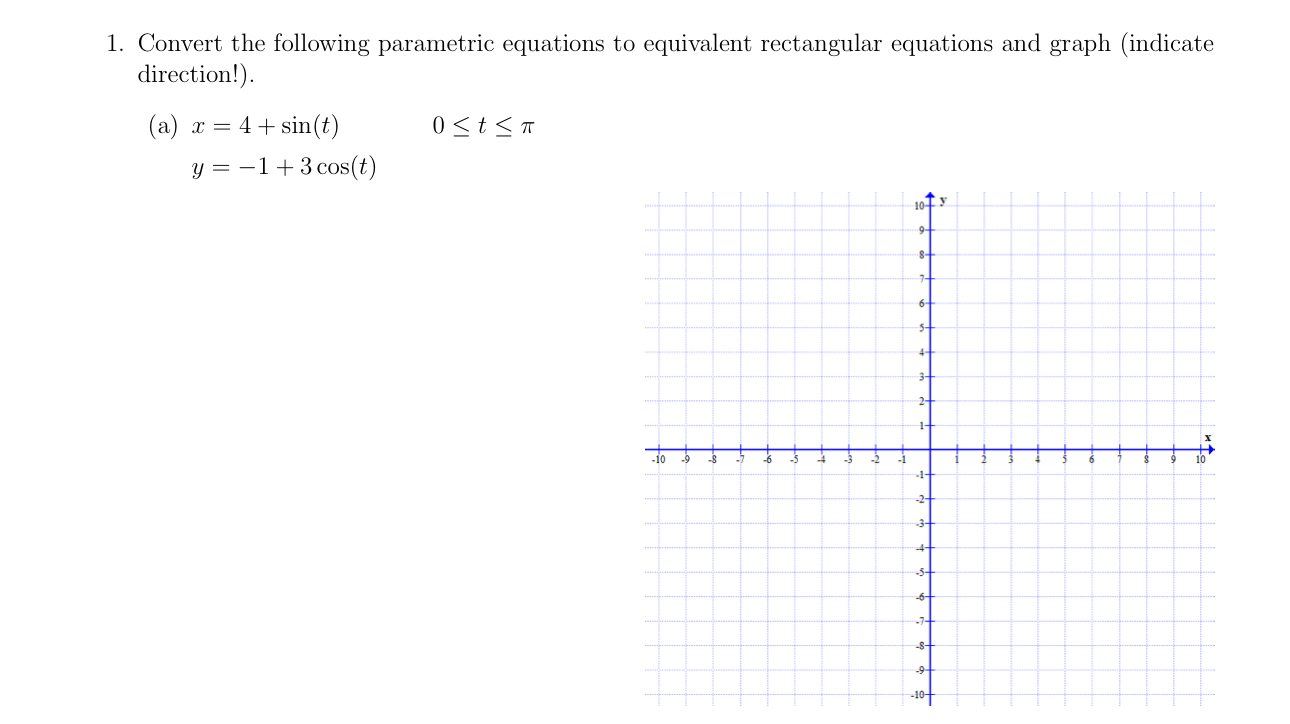 Solved Convert the following parametric equations to | Chegg.com