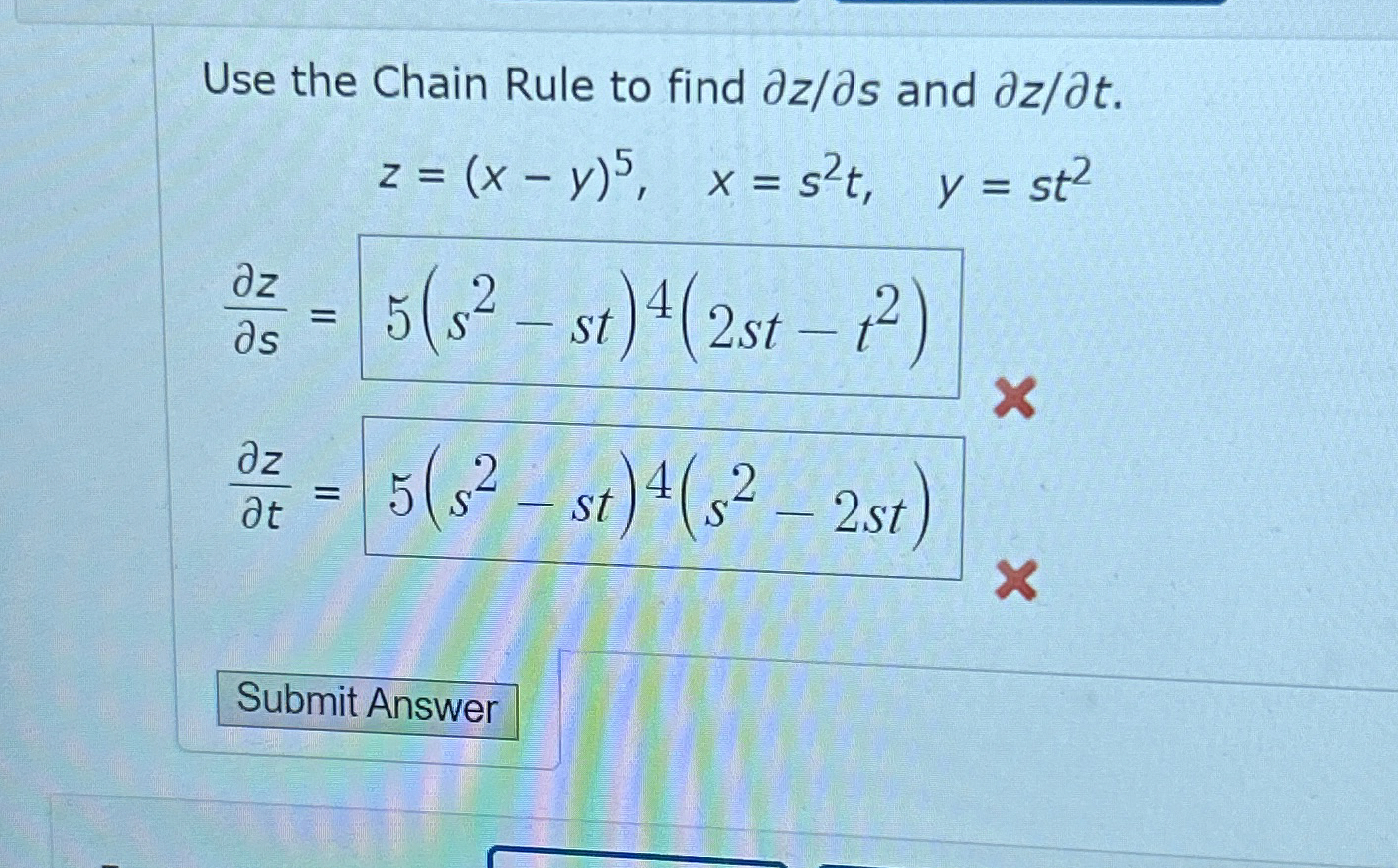 Solved Use the Chain Rule to find delzdels and | Chegg.com
