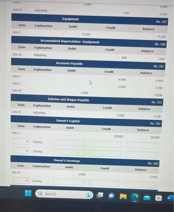 Solved Post closing entries, (Post entries in the order of | Chegg.com Solved Post closing entries, (Post entries in the order of | Chegg.com