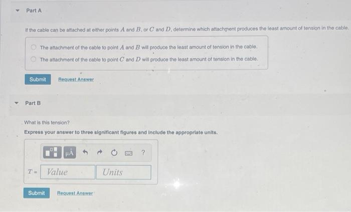 Solved The 200-1b uniform tank is suspended by means of a | Chegg.com