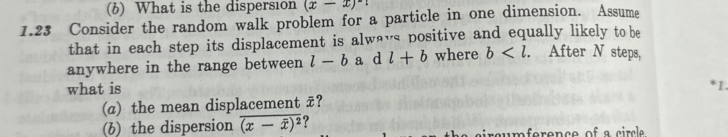 Solved 1.23 ﻿Consider the random walk problem for a particle | Chegg.com