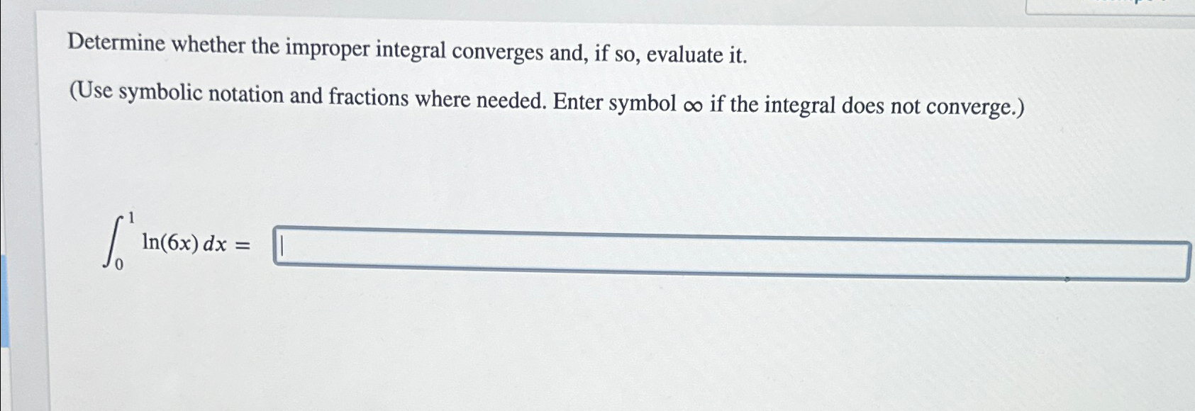 Solved Determine whether the improper integral converges | Chegg.com