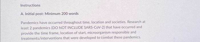 Solved Instructions A. Initial post: Minimum 200 words | Chegg.com