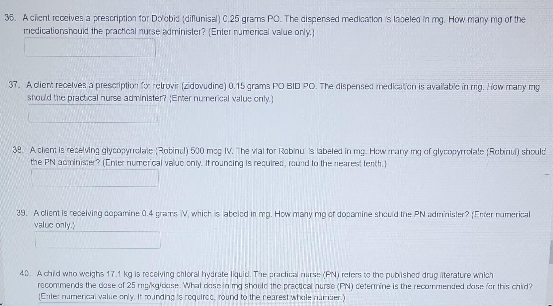 Solved 6. A client receives a prescription for Dolobid | Chegg.com