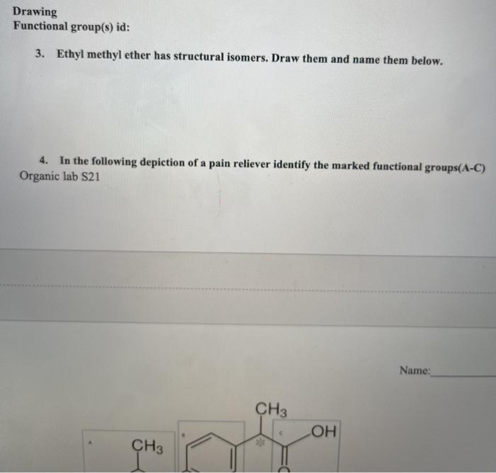 Solved Drawing Functional group(s) id: 3. Ethyl methyl ether | Chegg.com