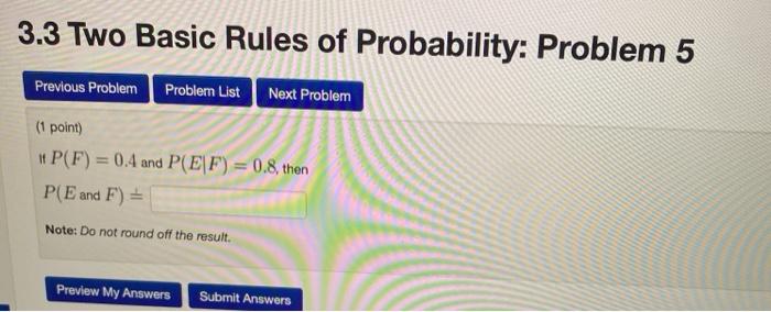 Solved 3.3 Two Basic Rules of Probability: Problem 5 | Chegg.com