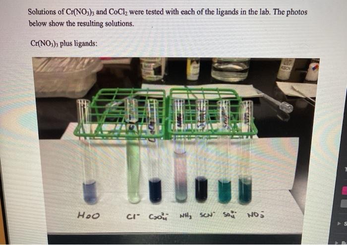 Solved Solutions of Cr(NO3)3 and CoCl2 were tested with each | Chegg.com