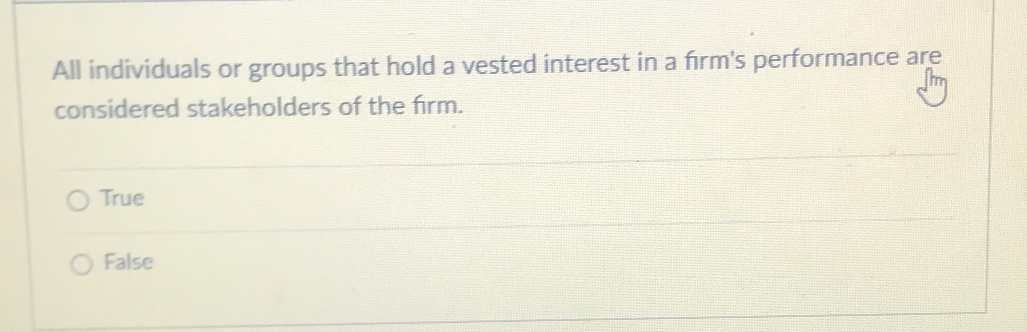 Solved All individuals or groups that hold a vested interest | Chegg.com