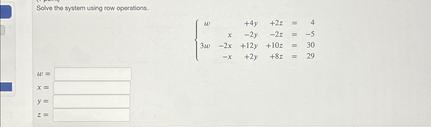 Solved Solve the system using row | Chegg.com