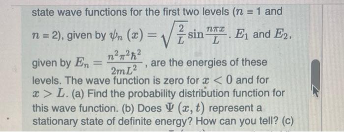 Solved A particle of mass m in an infinitely deep well | Chegg.com