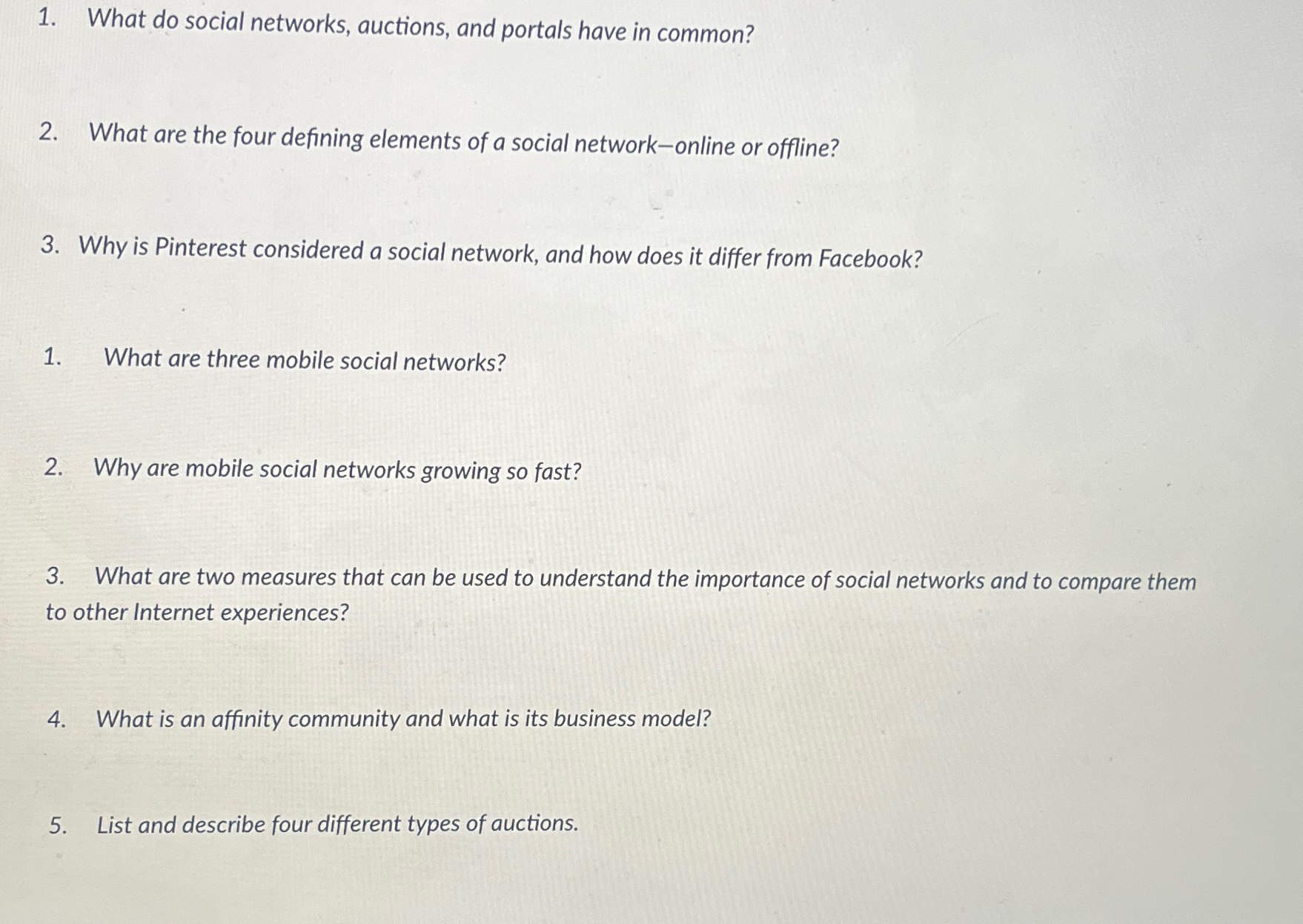 Solved What do social networks, auctions, and portals have | Chegg.com