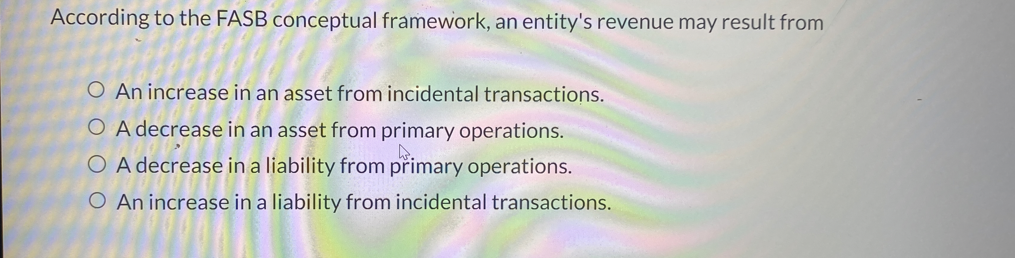 Solved According to the FASB conceptual framework, an | Chegg.com