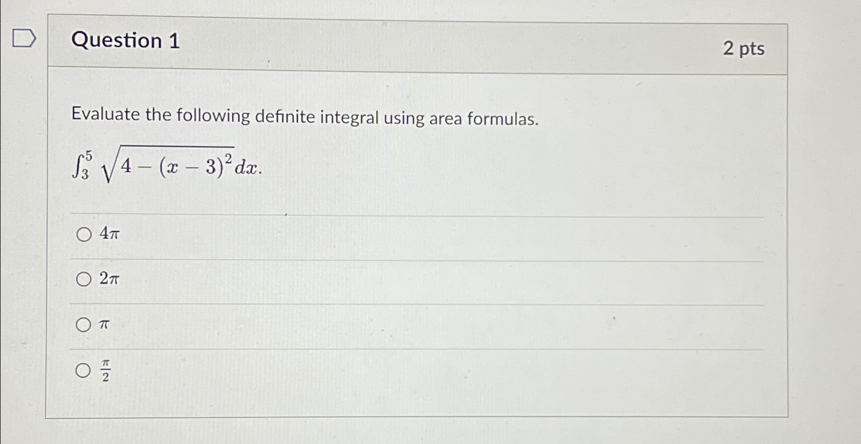 Solved Question 12 ﻿ptsEvaluate the following definite | Chegg.com