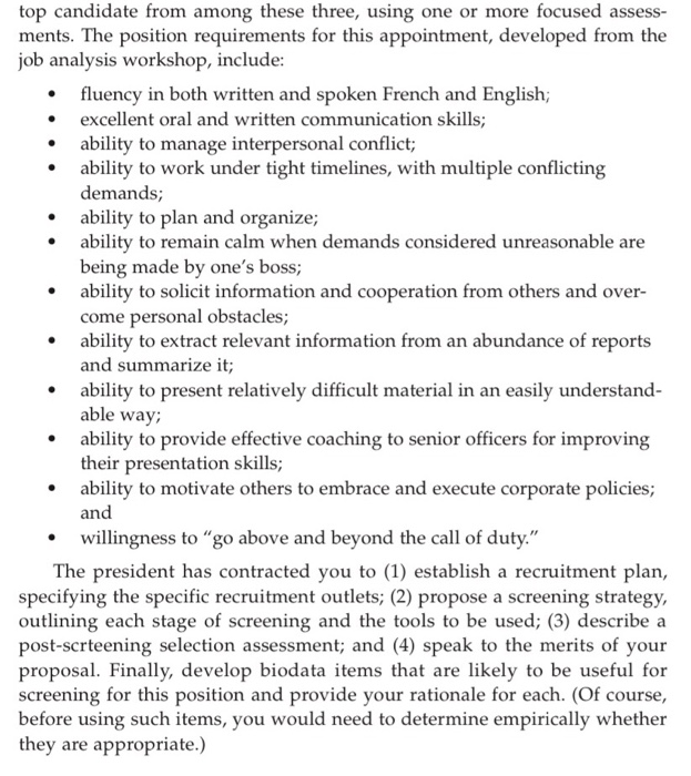 Prepare a structured interview questions list along | Chegg.com