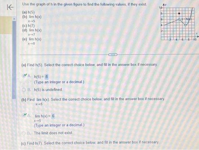 [Solved]: Please with an explanation Use the graph of h in t