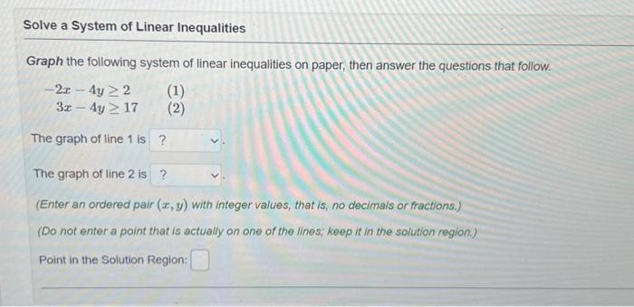 Solved Graph the following system of linear inequalities on | Chegg.com