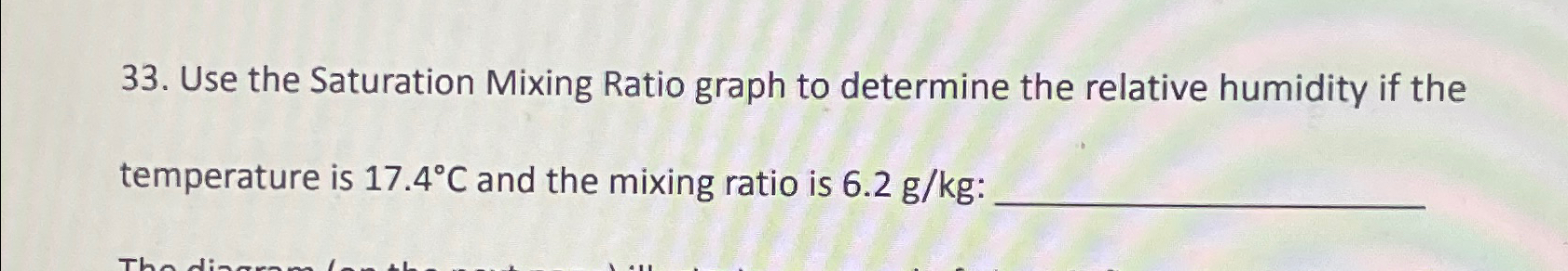 Solved Use the Saturation Mixing Ratio graph to determine | Chegg.com
