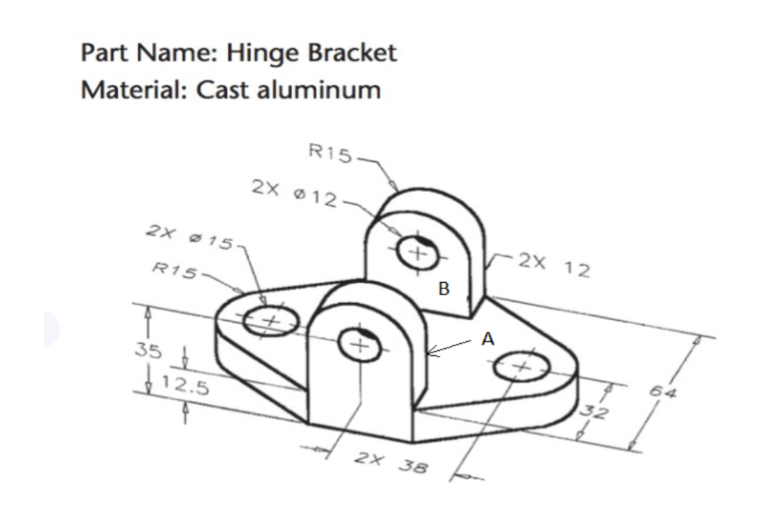 Solved Draw the Top, Front and Side views in AutoCAD. | Chegg.com