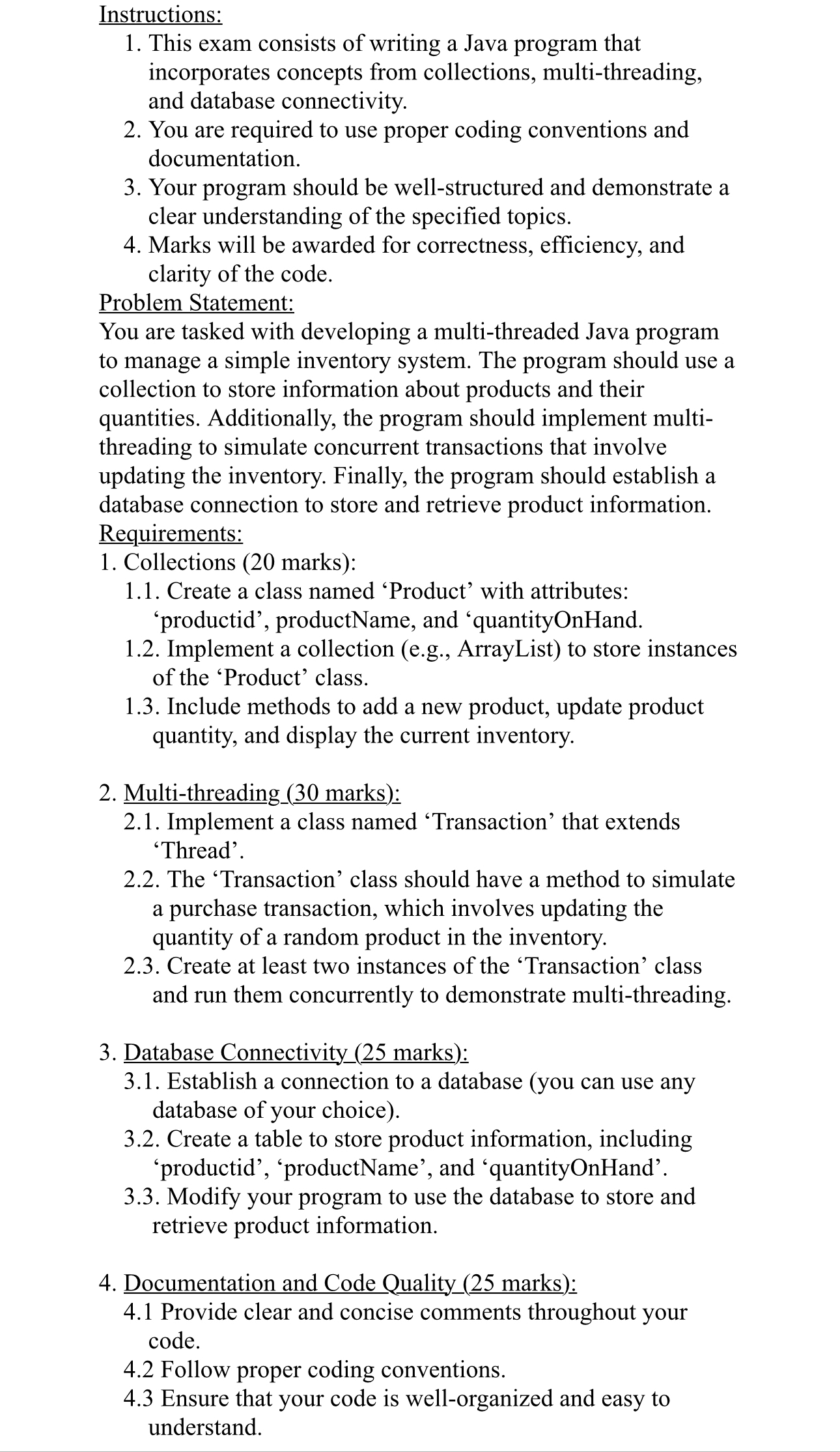 Solved Instructions:This exam consists of writing a Java | Chegg.com