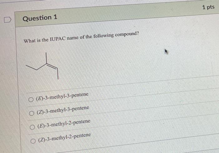Solved What is the IUPAC name of the following compound? I | Chegg.com