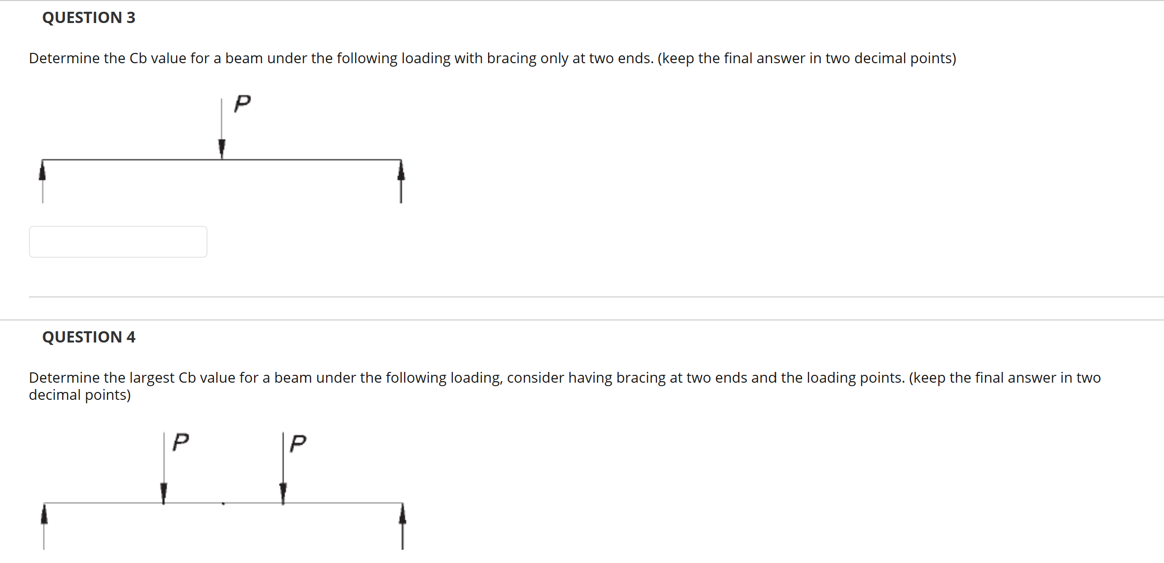 Solved QUESTION 3Determine the Cb ﻿value for a beam under | Chegg.com