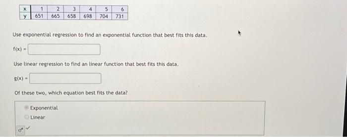 Solved Use Exponential Regression To Find An Exponential